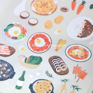 Korean Food Sticker Sheets, Cute Korean Food Stickers, Kawaii Stickers ...
