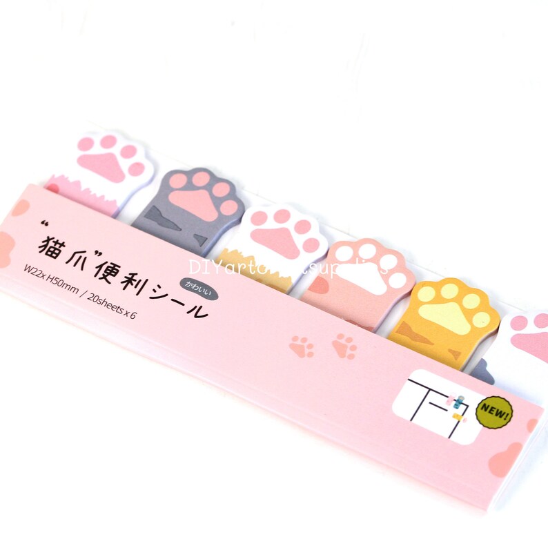 Cute Cat Paw Divider Notepads, Cute Paw Notepads, Peep Out Cat Paw ...