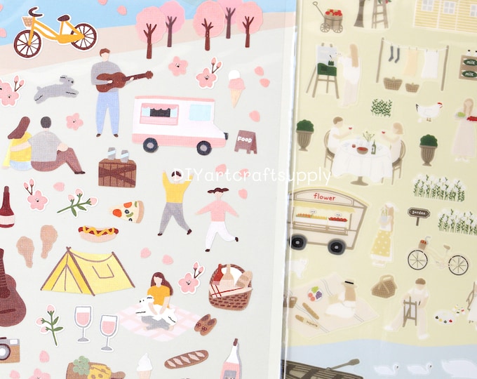 Picnic Day Stickers, Afternoon Tea Stickers, Spring Picnic Stickers ...