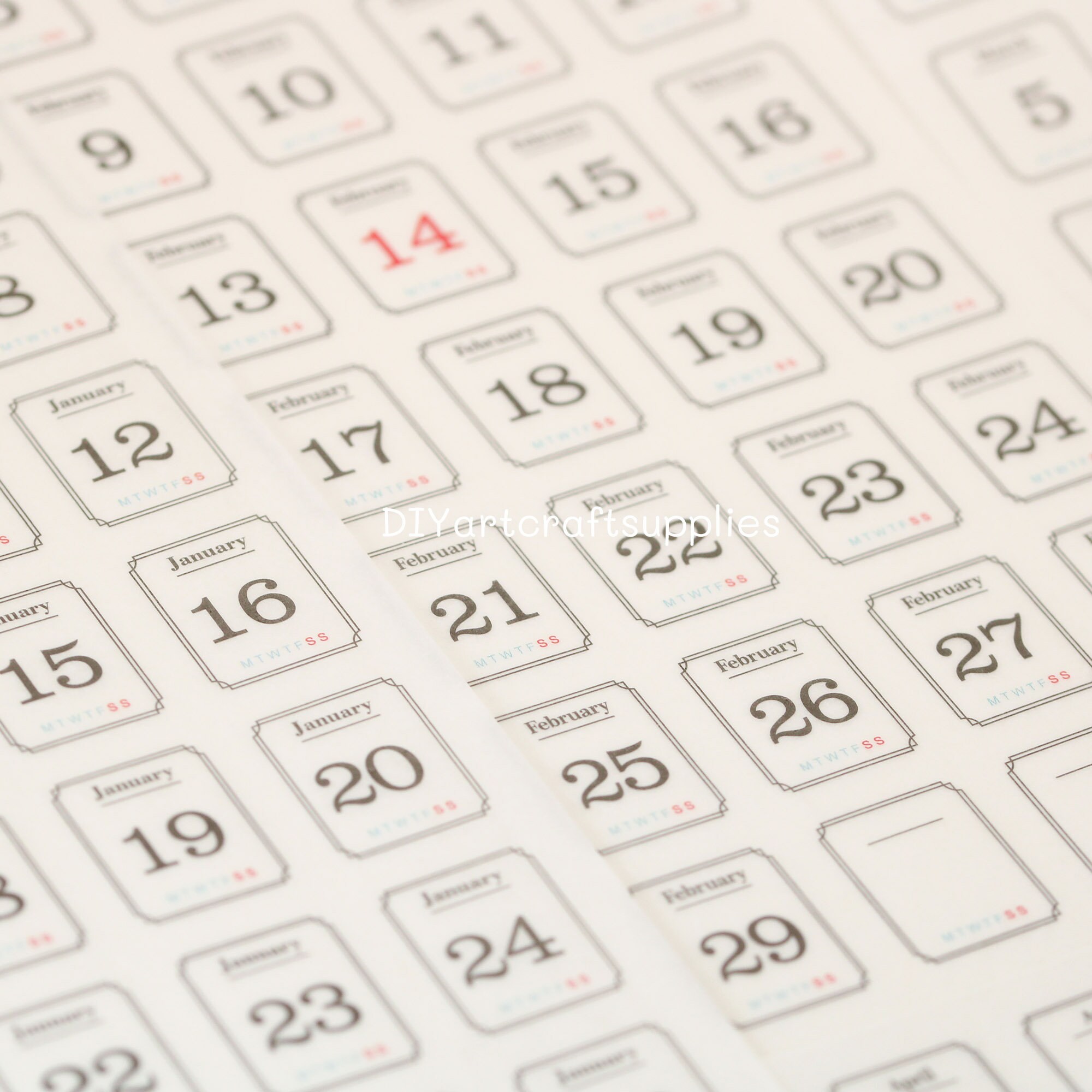 365 Day Date Stickers for Planners, Date Sticker Labels, Diary Stickers ...