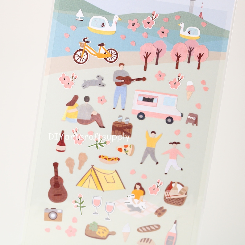 Picnic Day Stickers, Afternoon Tea Stickers, Spring Picnic Stickers ...