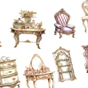 20 Pcs Gilding Victorian Furniture Sticker, Holographic Laser Furniture ...
