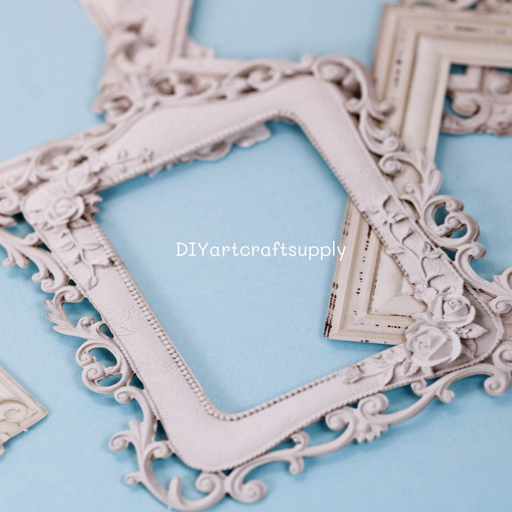 10 Pcs Pack White Roman Paper Picture Frame and Mirror Frame, Cardstock ...