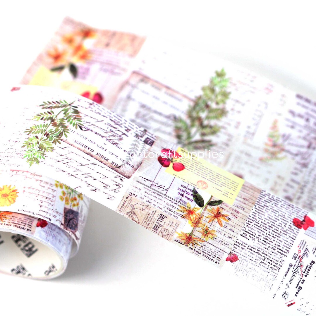 Poetic Handwriting Letter and Flower Washi Tape Roll, Scrapbooking ...