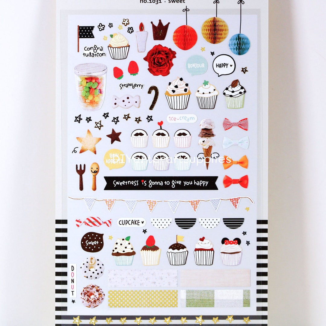 Sweet Cupcake Stickers, Ice-cream Stickers, Donut Stickers, Sweet ...