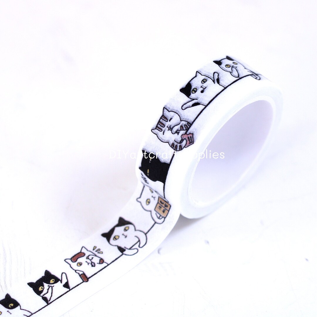 Cute Cat Washi Tape, Cartoon Cat Pattern Washi Tape, Kawaii Cat Washi ...