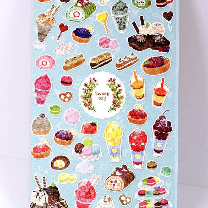 Sweet Ice-cream Stickers, Kawaii Dessert Stickers, Sweet Treat Stickers ...