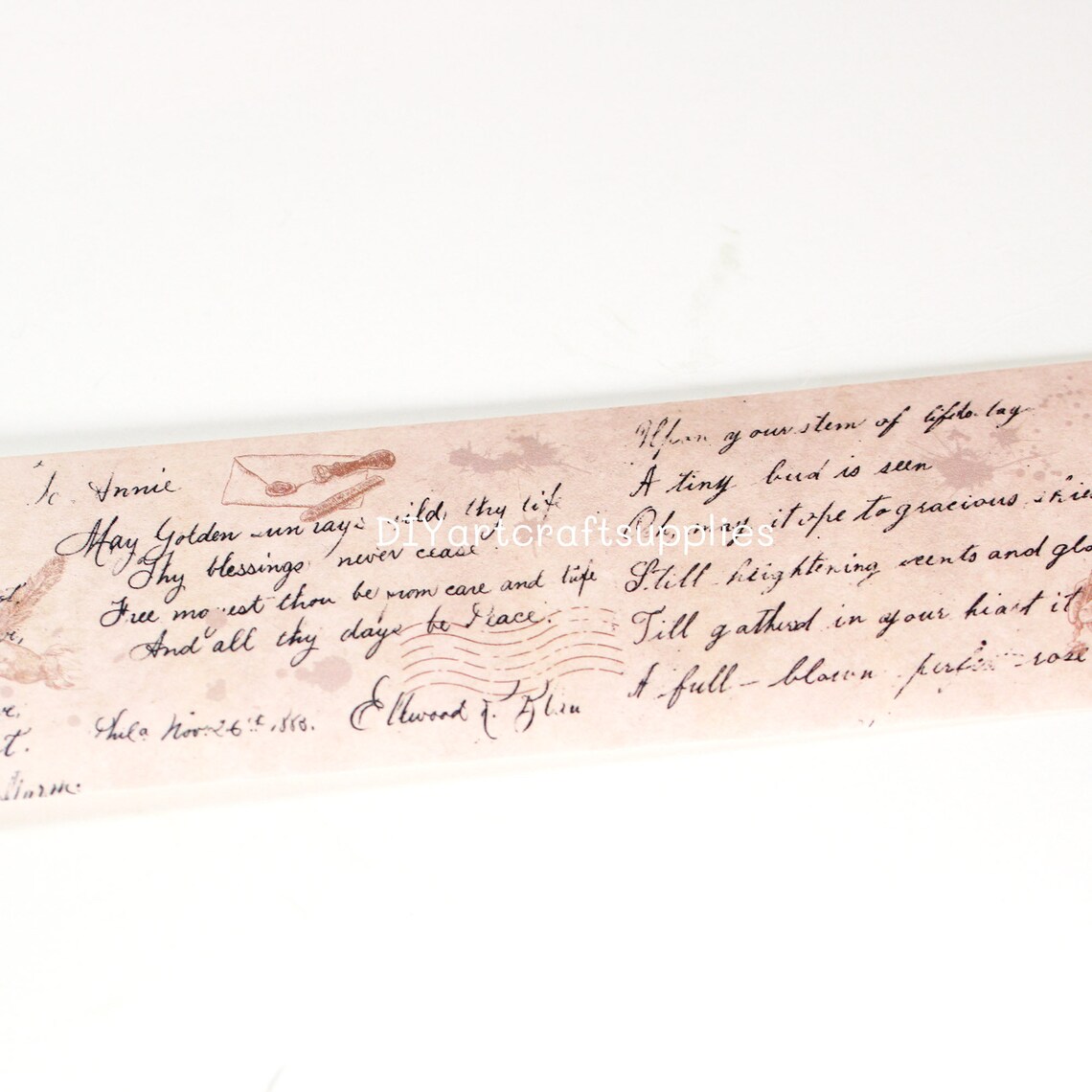 Poetic Handwriting Letter Washi Tape Roll, Scrapbooking Vintage ...
