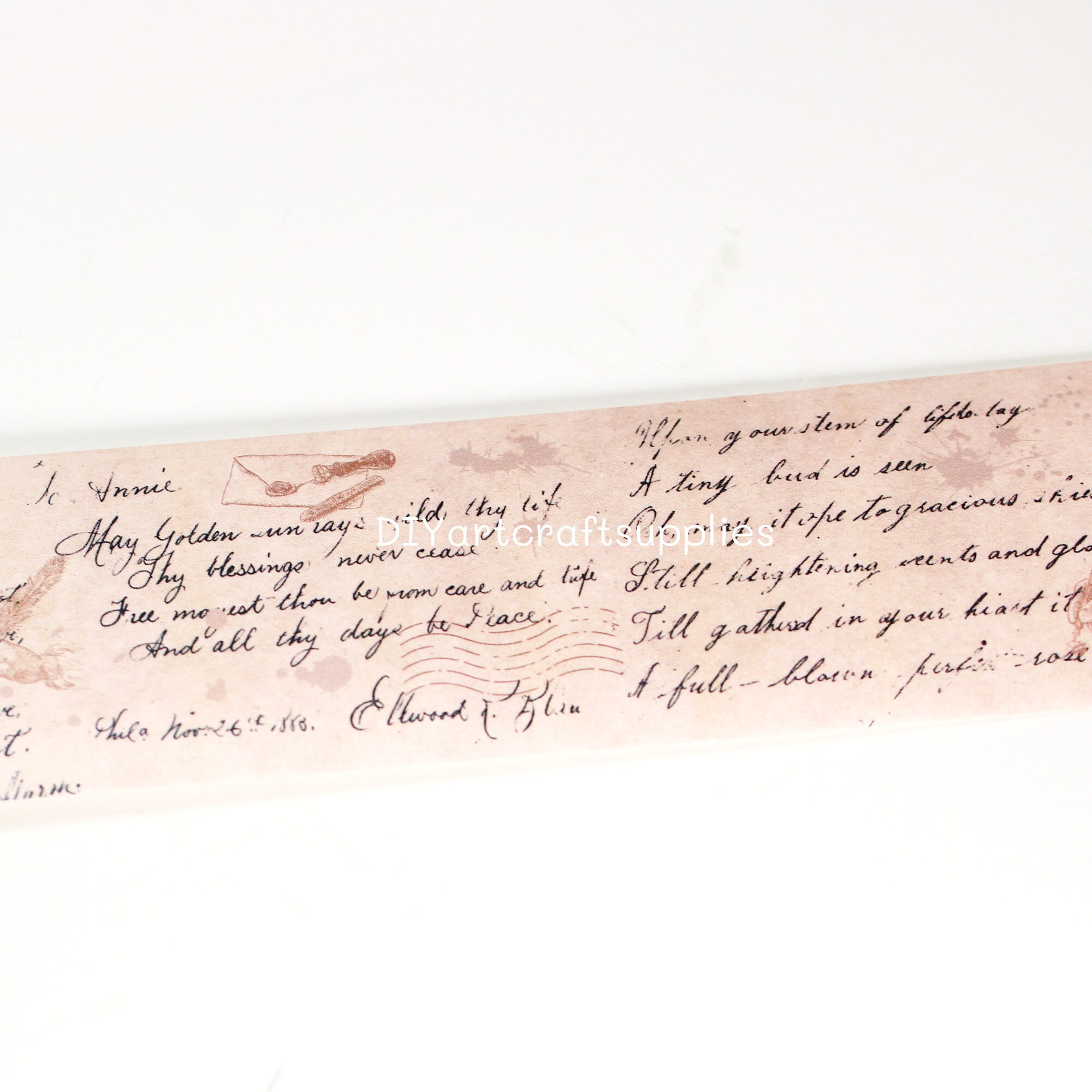 Poetic Handwriting Letter Washi Tape Roll, Scrapbooking Vintage ...