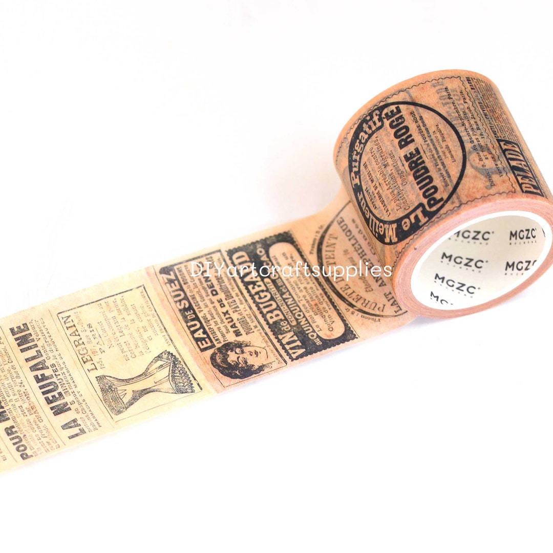 Old Newspaper Washi Tape Roll, Scrapbooking Vintage Old Newspaper ...