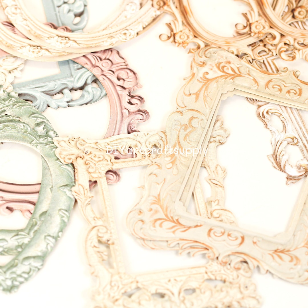 10 Pcs Lot Paper Victorian Picture Frames, Cardstock Picture Mirror ...
