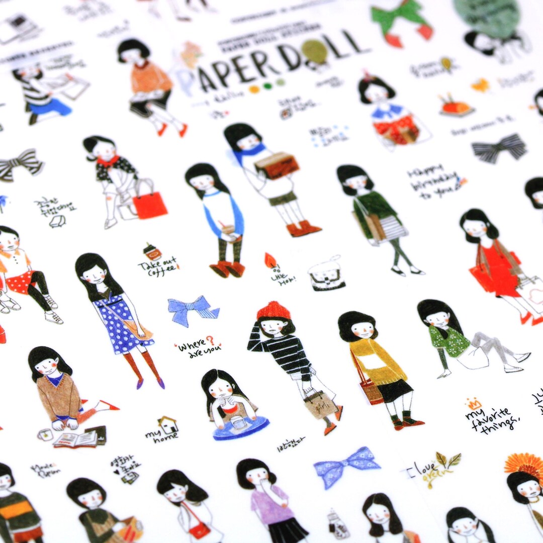 6 Sticker Sheets Cute Girl Stickers, Cartoon Girl Stickers, Girl ...