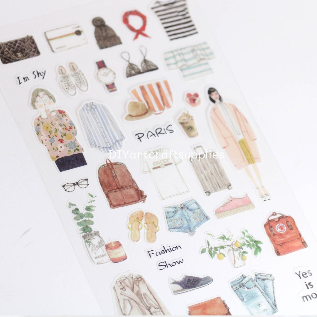 Paris Fashion Girl Sticker, Cute Girl Stickers, Everyday Girl Stickers ...