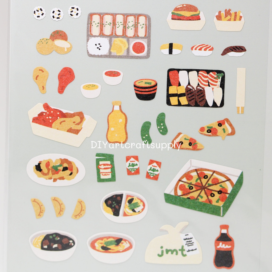 Street Food Sticker Sheet, Pizza Stickers, Korean Hot Dog Sticker ...