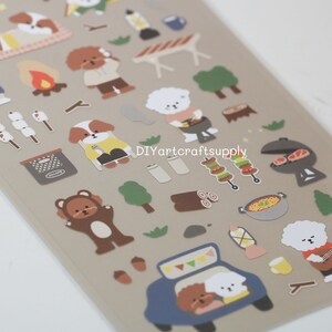 Cute Dog Sticker Sheet, Dogs Go Camping Stickers, Dogs Clean House ...