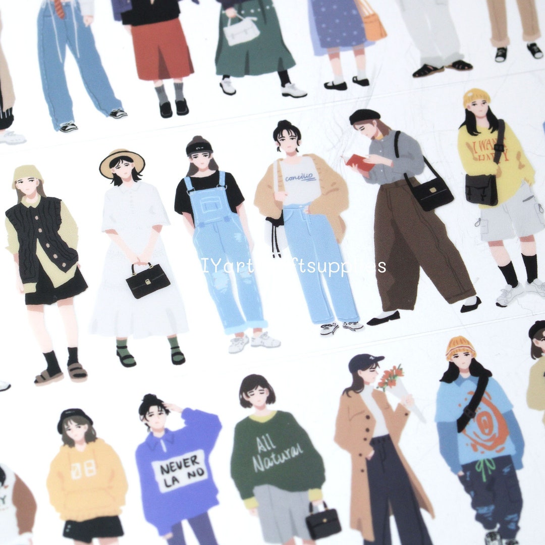 3 Sheets of Everyday Fashion Girl Stickers, Girl Outfits Stickers ...