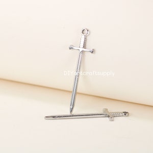 4 Pcs Lot Stainless Steel Sword Pendant Charms for DIY Jewelry Making ...