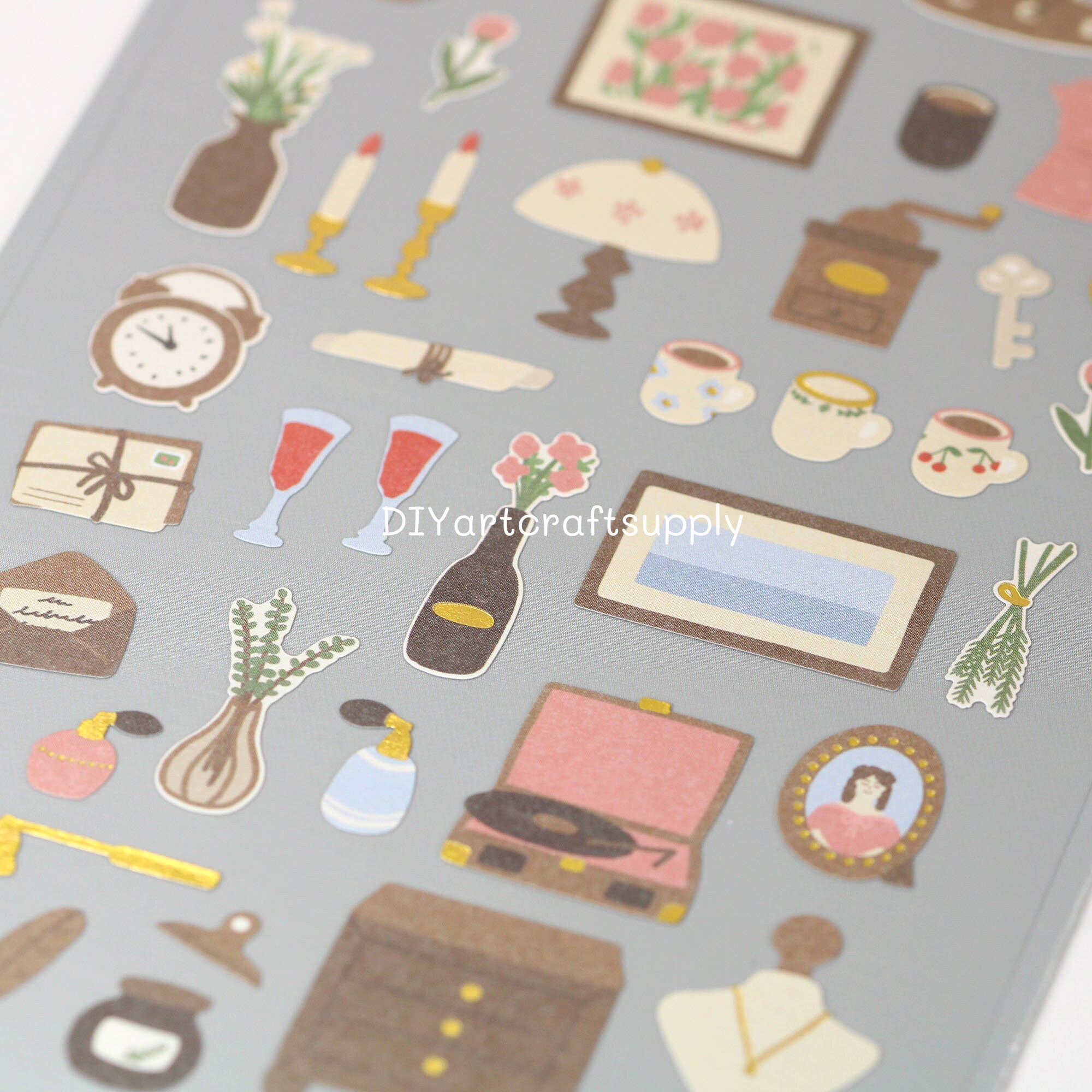 Victorian Home Furniture Sticker Sheet, Vintage Mood Stickers, Vintage ...