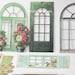 10 Pcs Victorian Vintage Window and Door Stickers, Green Window and ...