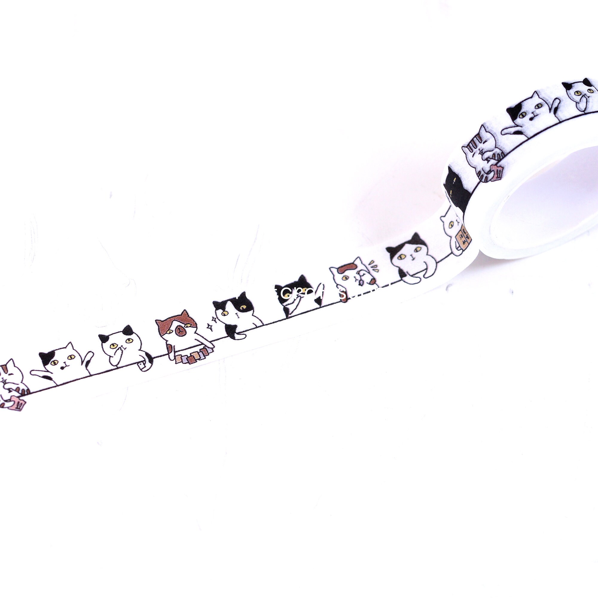 Cute Cat Washi Tape, Cartoon Cat Pattern Washi Tape, Kawaii Cat Washi ...