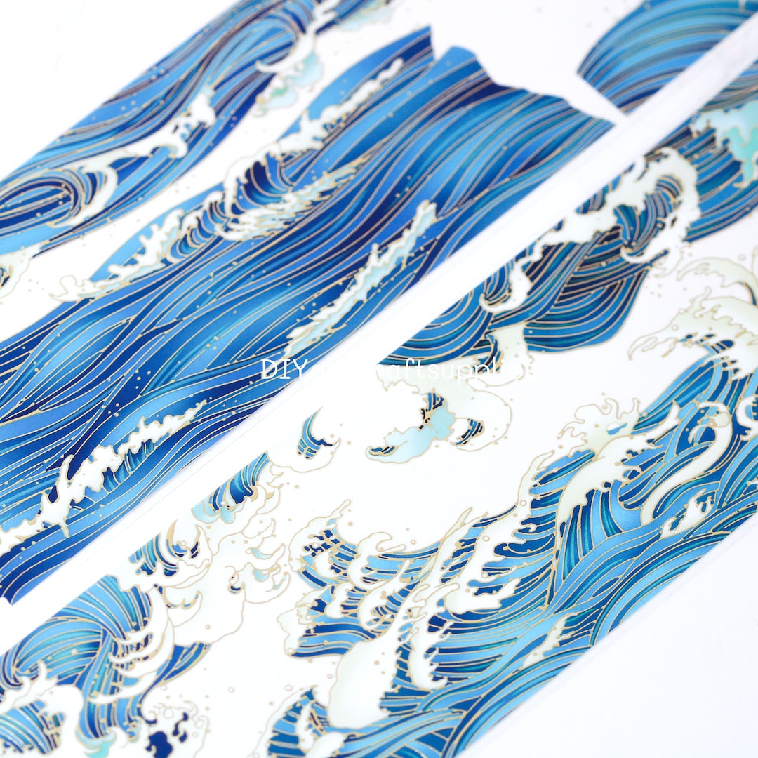 Gilding Great Wave Washi Tape, Big PET Gold Foil Washi Tapes, Japanese ...