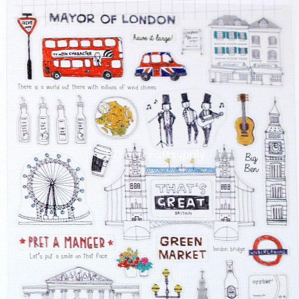 London Stickers - Etsy