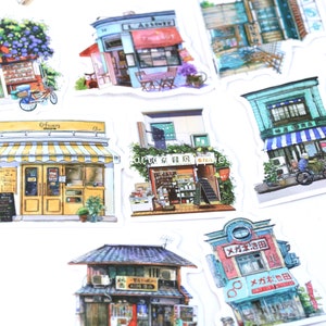 50 Pcs PVC Waterproof Japanese Stores Stickers, Scrapbook Journal ...