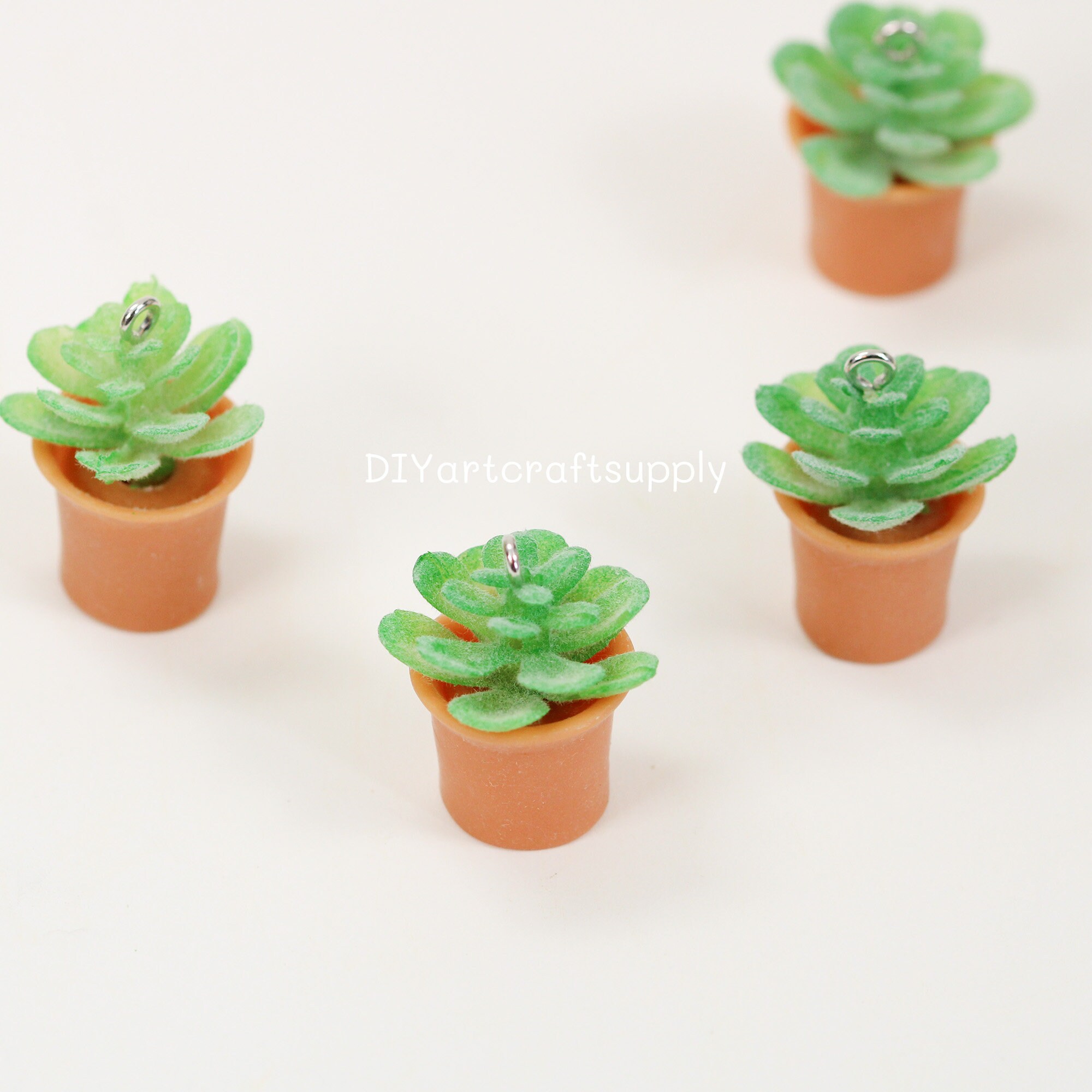 6 Pcs Lot Tiny Plant Pot Charms for DIY Earrings Making, Earrings ...