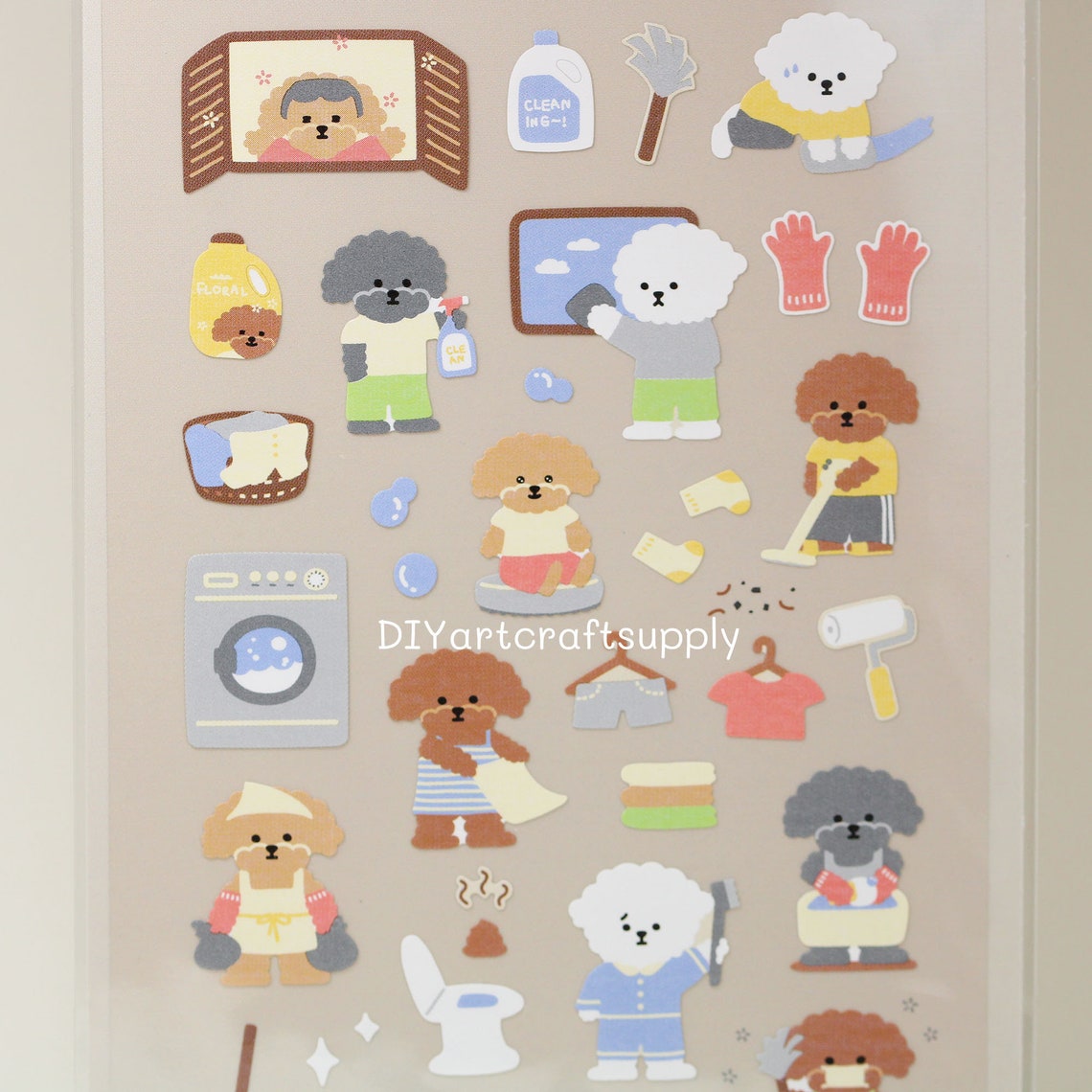 Cute Dog Sticker Sheet Dogs Go Camping Stickers Dogs Clean - Etsy
