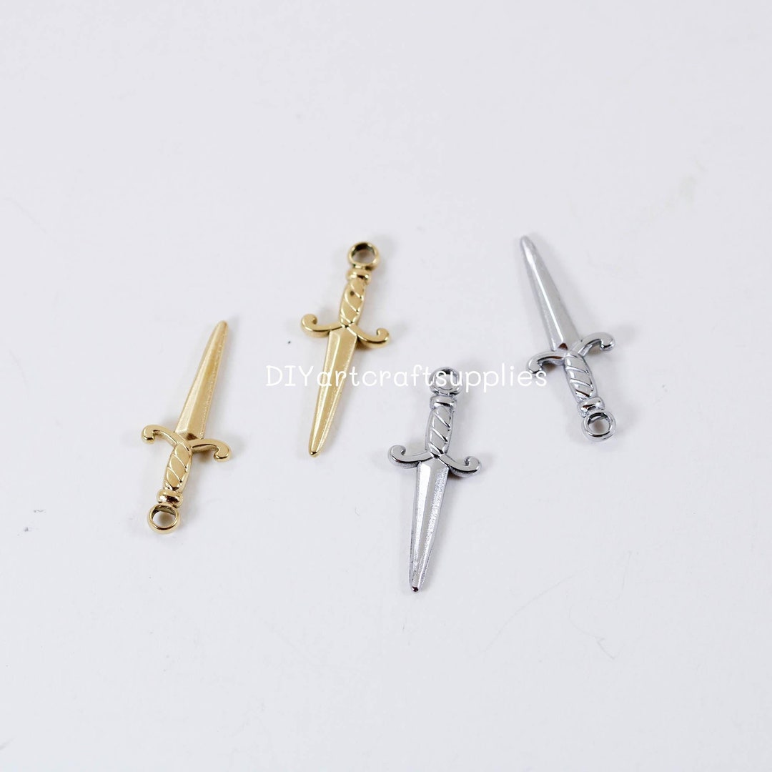 4 Pcs Lot Stainless Steel Sword Pendant Charms for DIY Jewelry Making ...