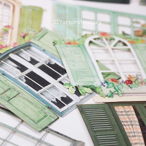 10 Pcs Victorian Vintage Window and Door Stickers, Green Window and ...