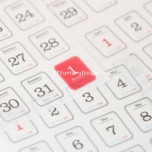 365 Day Date Stickers for Planners, Date Sticker Labels, Diary Stickers ...