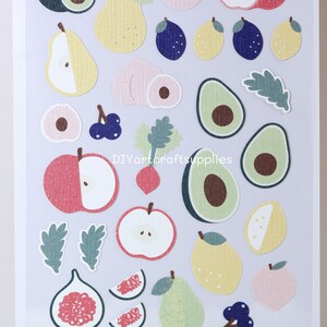 Flowers and Fruits Sticker Sheet, Botanical Flower Stickers, Fresh ...
