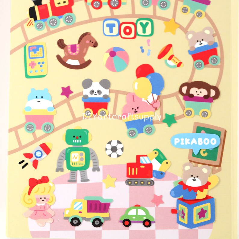 Amusement Park Children Sticker Sheet, Children Toy Sticker Sheet ...