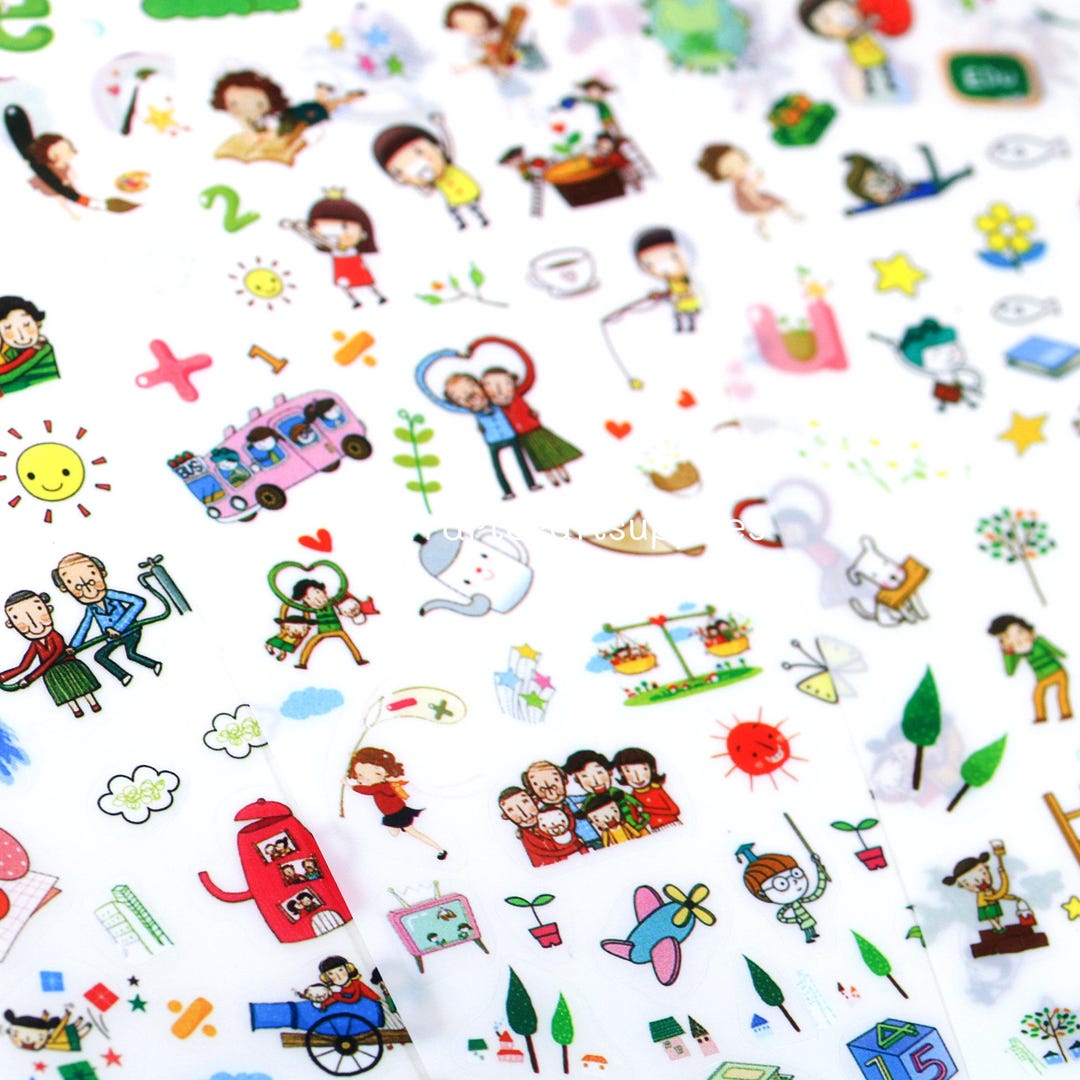 6 Sticker Sheets Cute Girl Stickers, Cartoon Girl Stickers, Girl ...