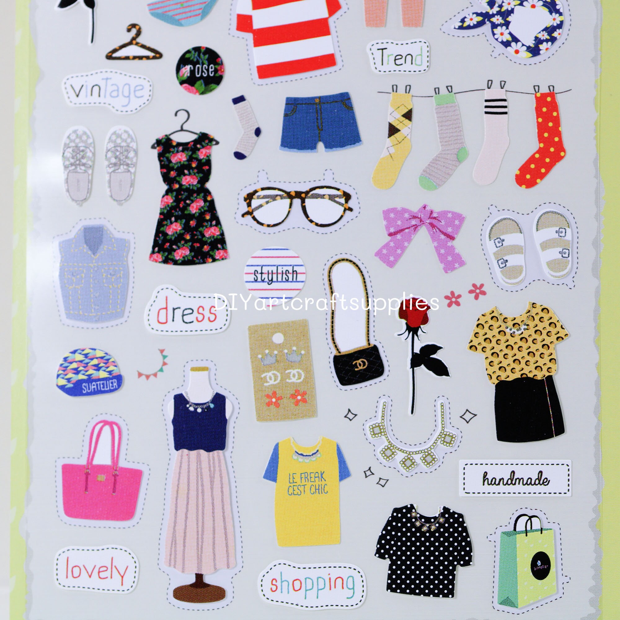 Summer Girl Clothes Sticker, Cute Summer Fashion Stickers, Everyday ...