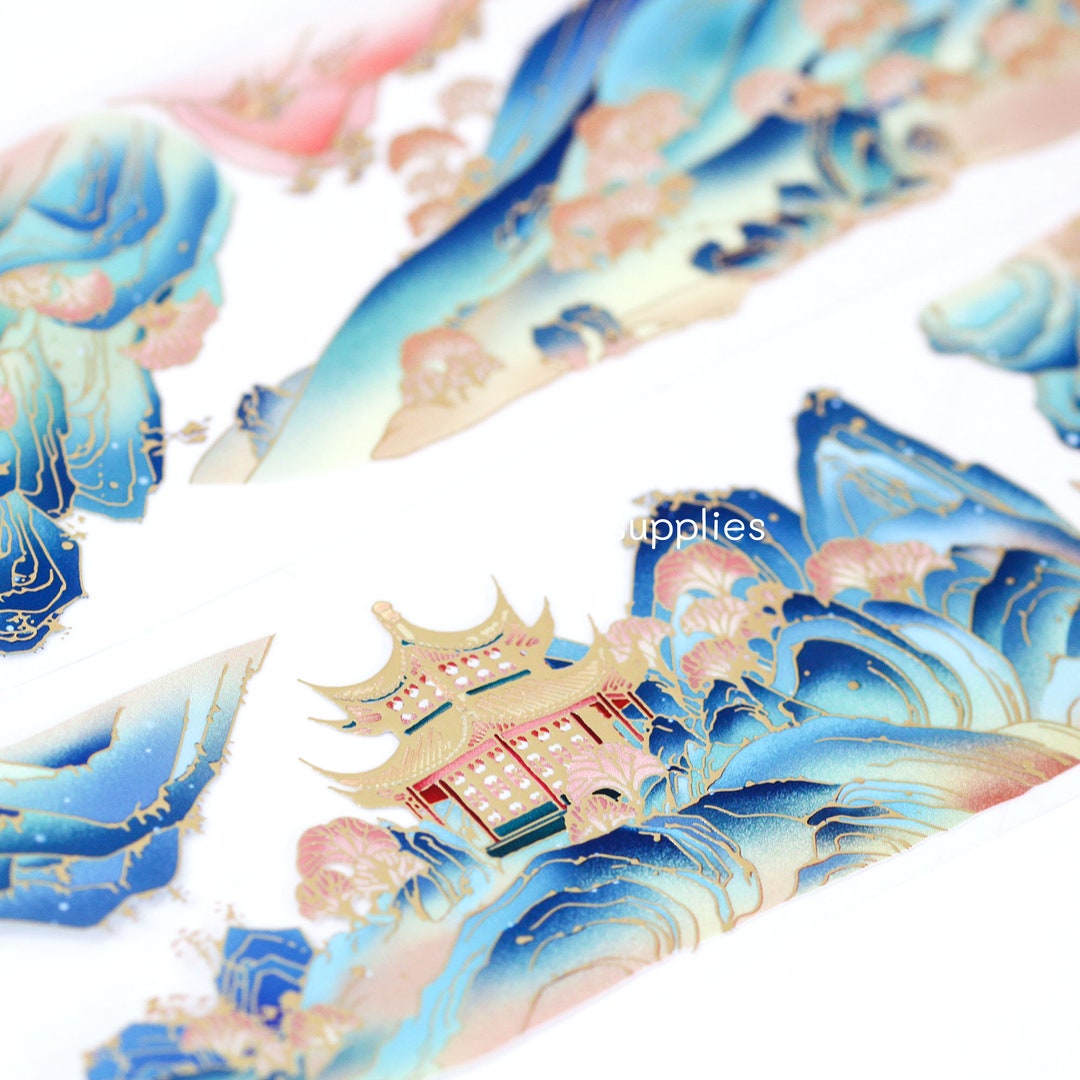 Gilding Decorative Mountain Landscape Washi Tapes, Japanese Motif ...