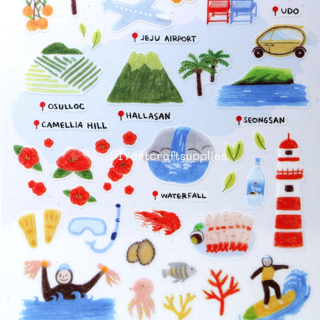 Jeju Travel Stickers, Jeju Landmark Stickers, Jeju Island Stickers ...
