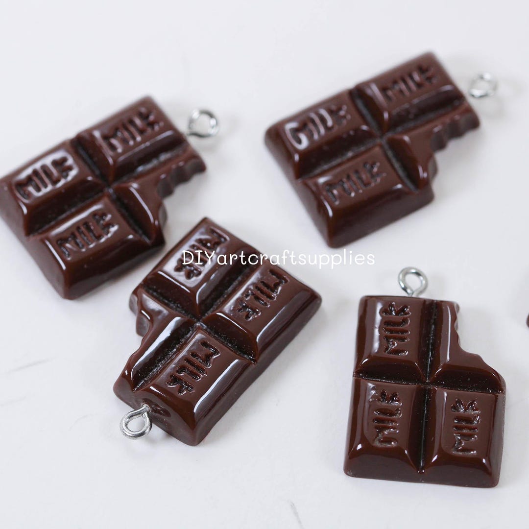 6 Pcs Lot Resin Chocolate Bar Charms for DIY Earrings Making, Cute ...