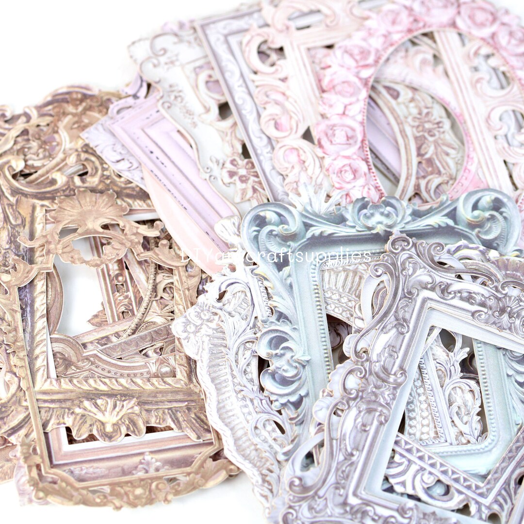 10 Pcs Pack Vintage Paper Picture Frames, Cardstock Paper Border Frames ...