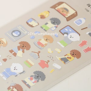 Cute Dog Sticker Sheet, Dogs Go Camping Stickers, Dogs Clean House ...