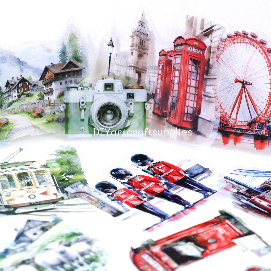 30 Pcs Travel Landmark Stickers, London Travel Stickers, Zurich Travel ...