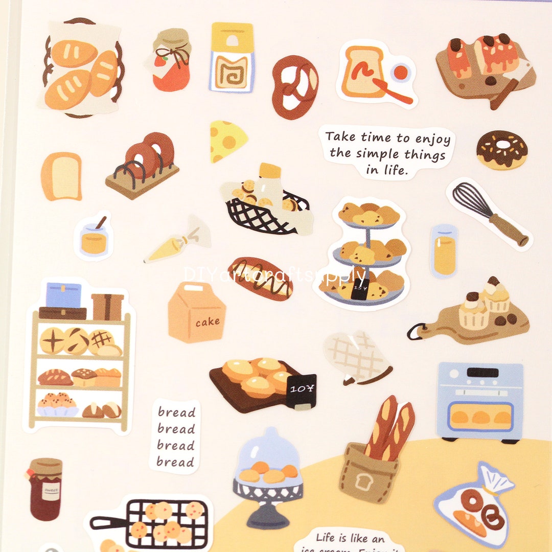 Bread Lover Stickers, Bakery Stickers, Food Stickers, Kawaii Stickers ...
