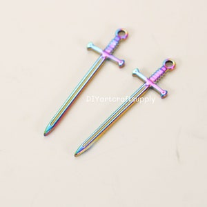 4 Pcs Lot Stainless Steel Sword Pendant Charms for DIY Jewelry Making ...