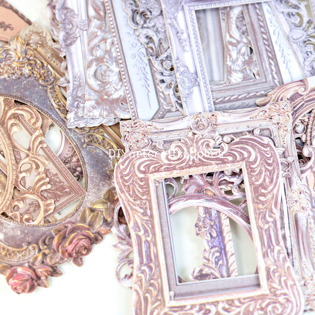 10 Pcs Pack Vintage Paper Picture Frames, Cardstock Paper Border Frames ...