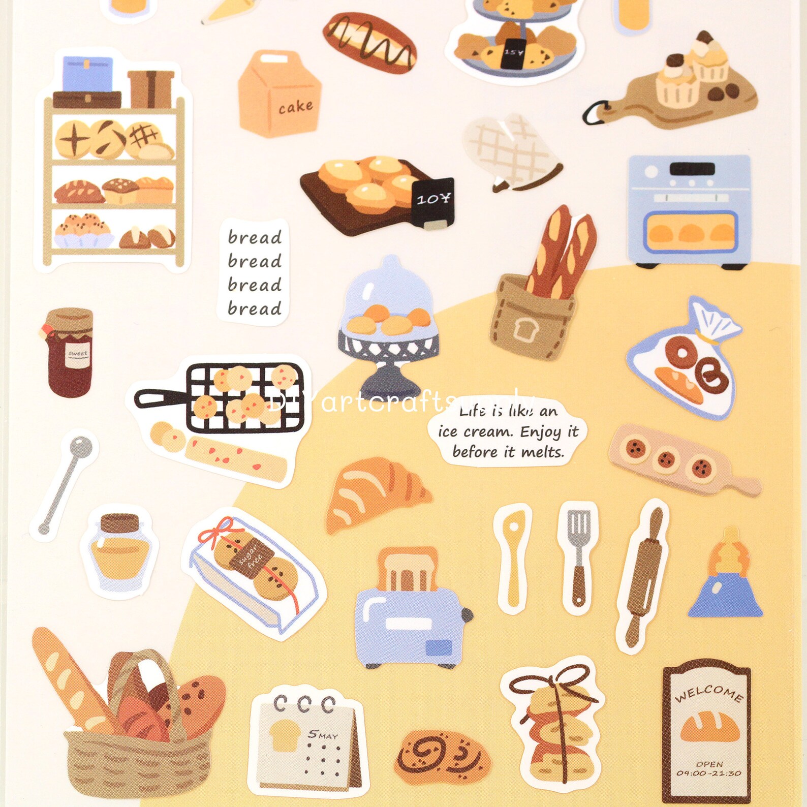 Bread Lover Stickers, Bakery Stickers, Food Stickers, Kawaii Stickers ...
