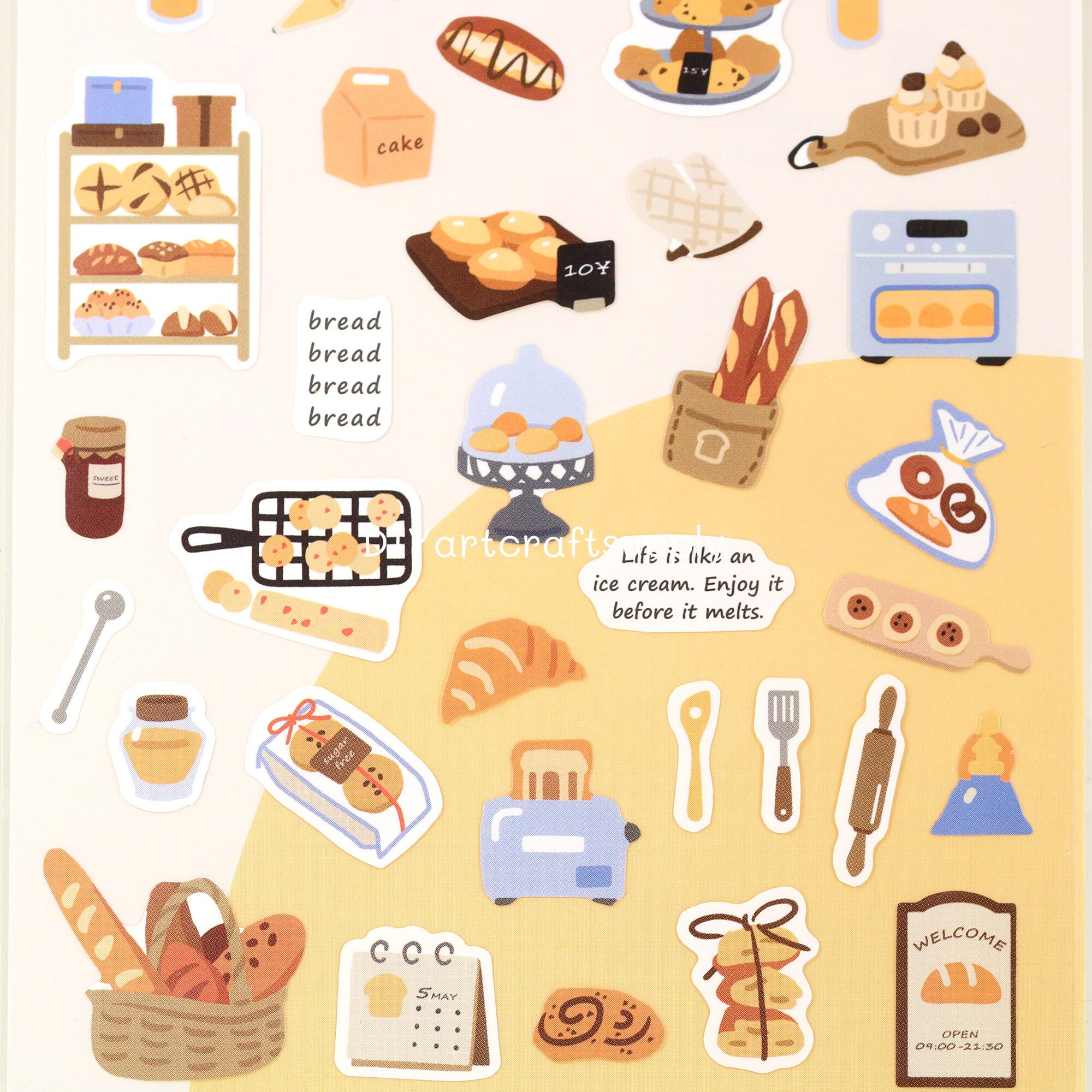 Bread Lover Stickers, Bakery Stickers, Food Stickers, Kawaii Stickers ...