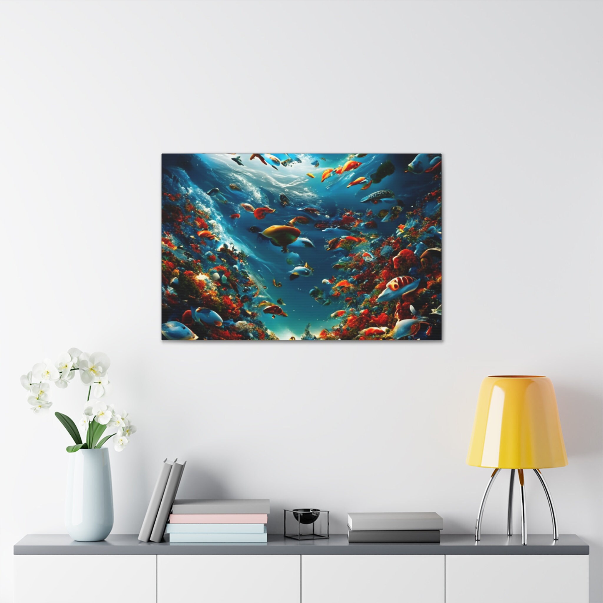 Oceanic Paradise: Under the Sea Canvas Print. Deep Fish Canvas Gallery ...