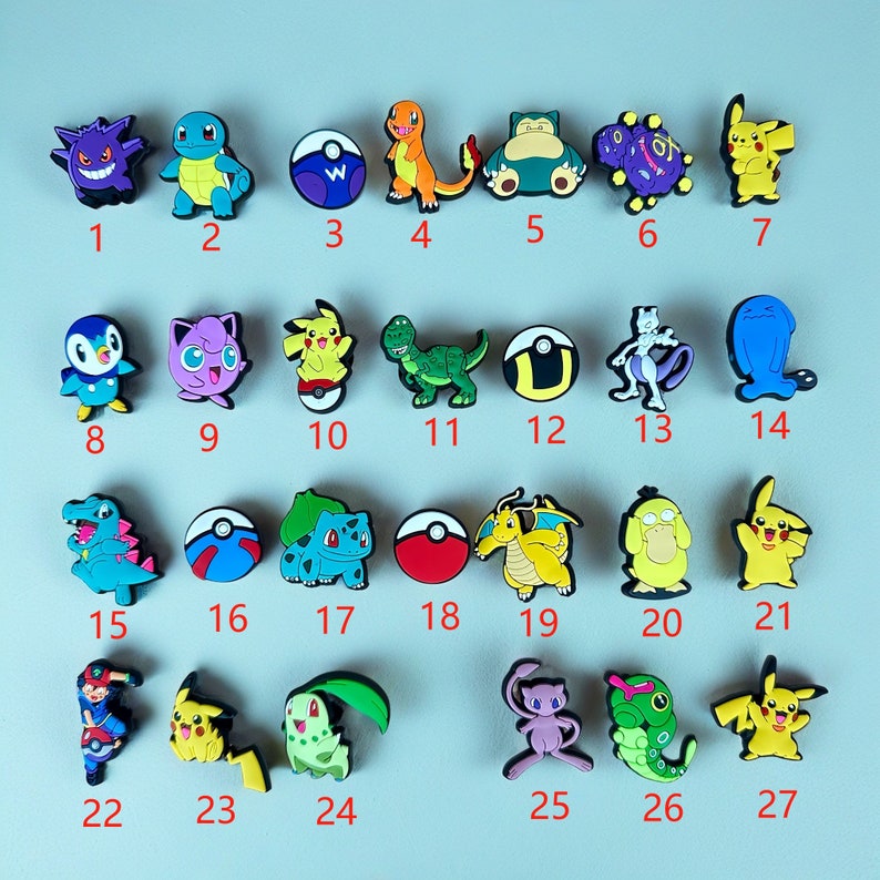 Pokemon Shoe Charms, Pokemon Anime Croc Charms Jibbitz,pocket Monsters ...