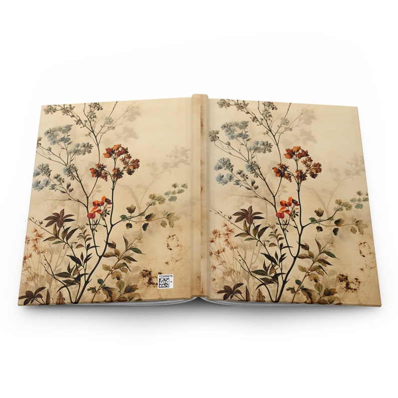 Vintage Pressed Wild Flower Hardcover Journal Floral Notebook Botanical ...
